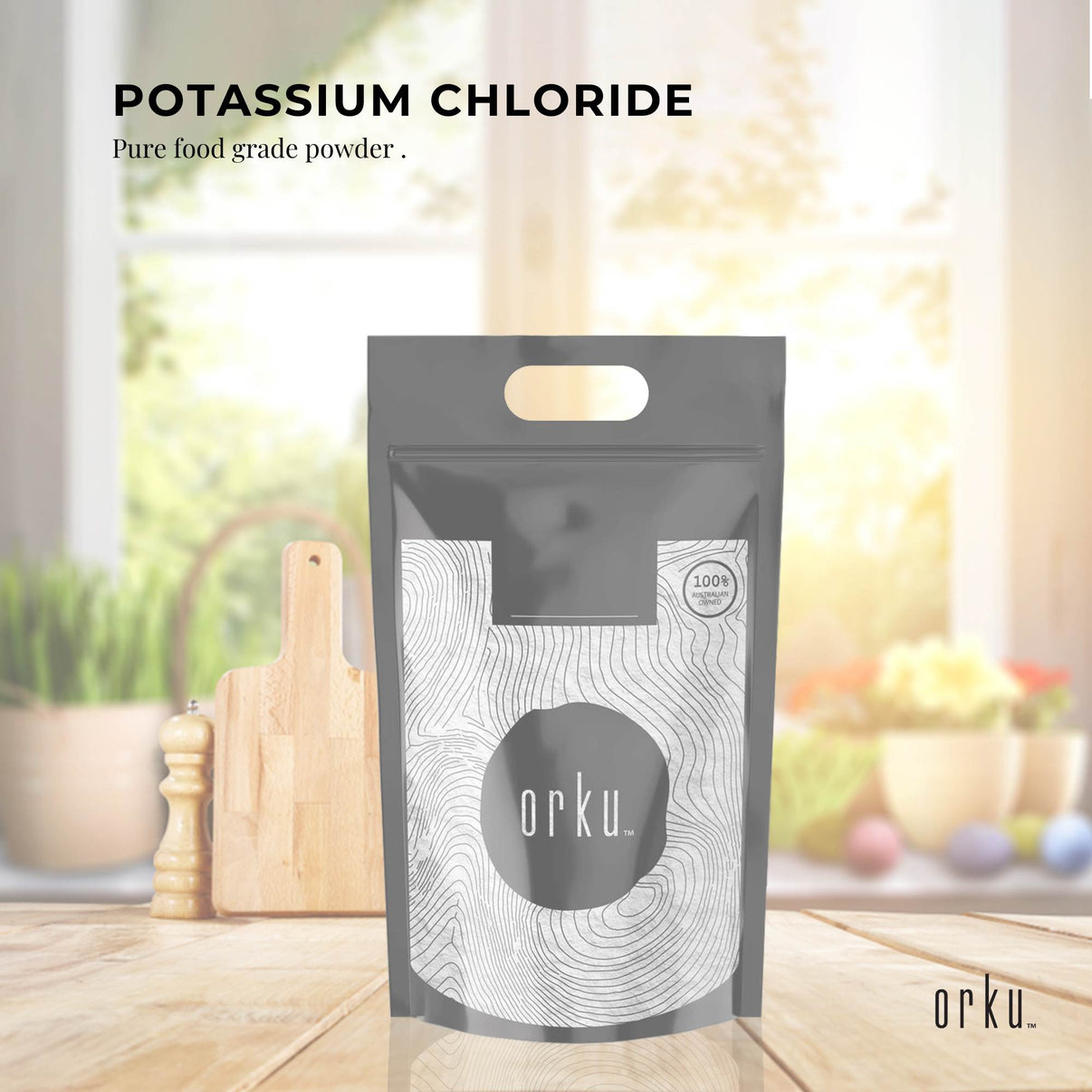 Orku Potassium Chloride Powder - Pure KCL E508 Food Grade Salt Replace