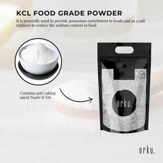 Orku Potassium Chloride Powder - Pure KCL E508 Food Grade Salt Replace